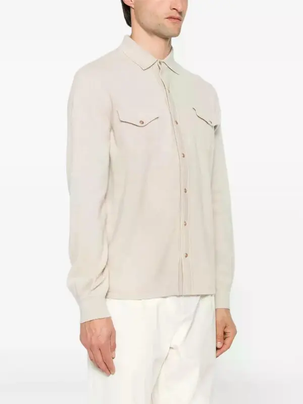 Eleventy Button-fastening Pocket Shirt - Neutrals