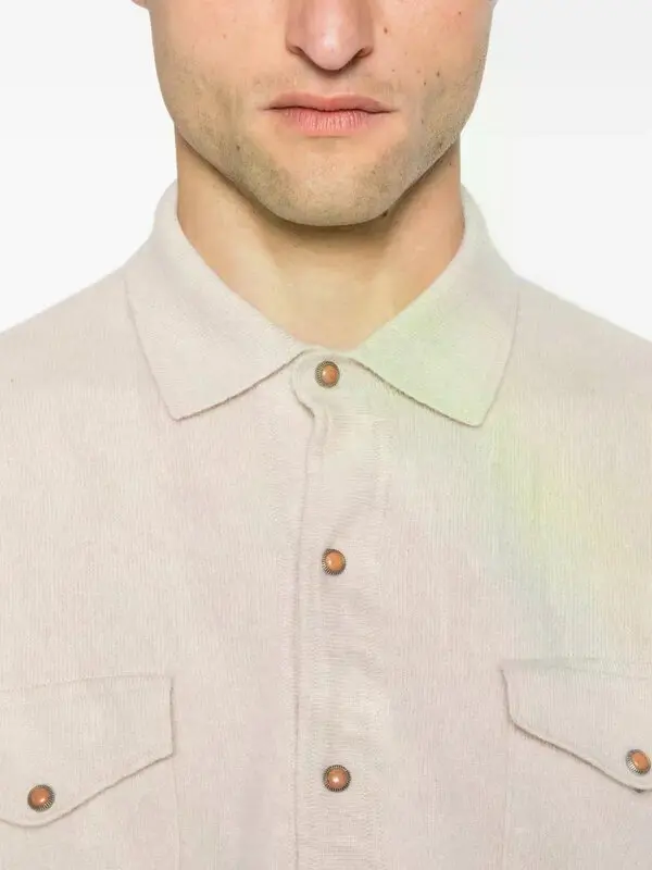 Eleventy Button-fastening Pocket Shirt - Neutrals