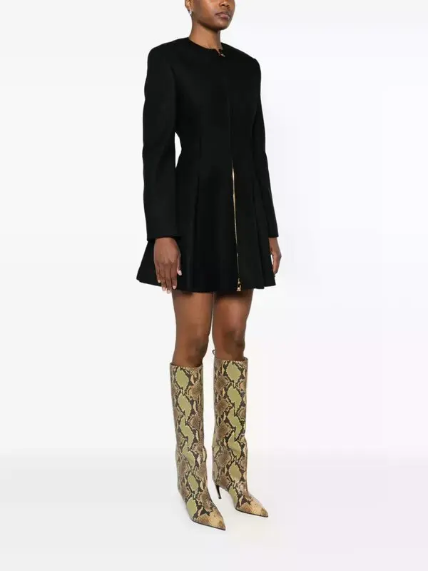 Versace Zip-front Flared Coat