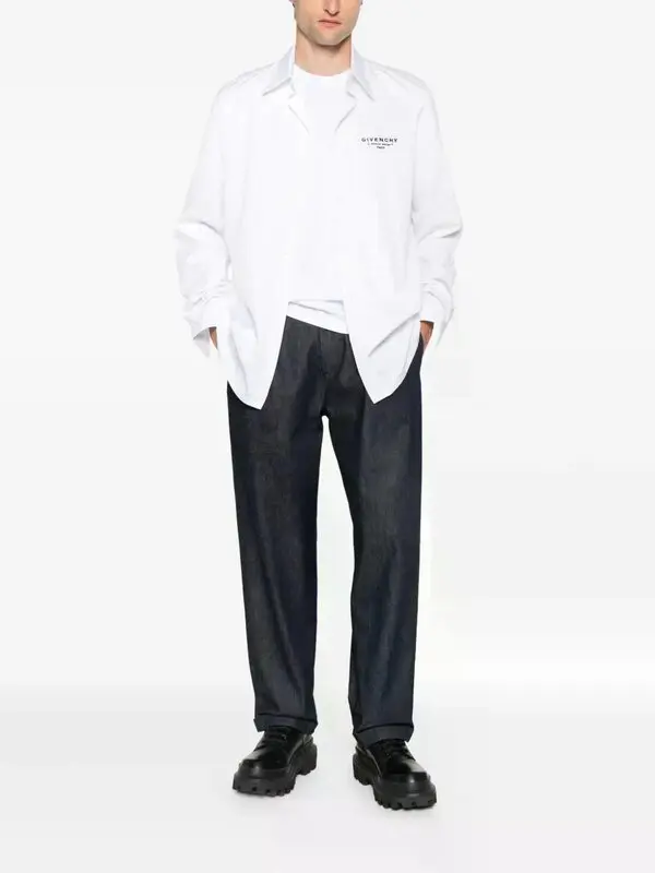 Givenchy Logo-embroidered Cotton Shirt - White