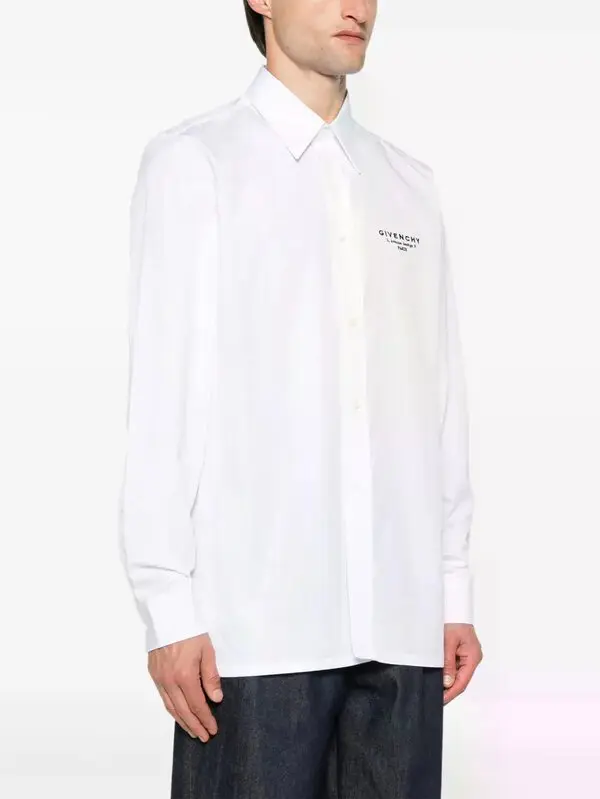 Givenchy Logo-embroidered Cotton Shirt - White