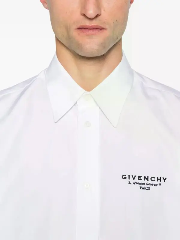 Givenchy Logo-embroidered Cotton Shirt - White