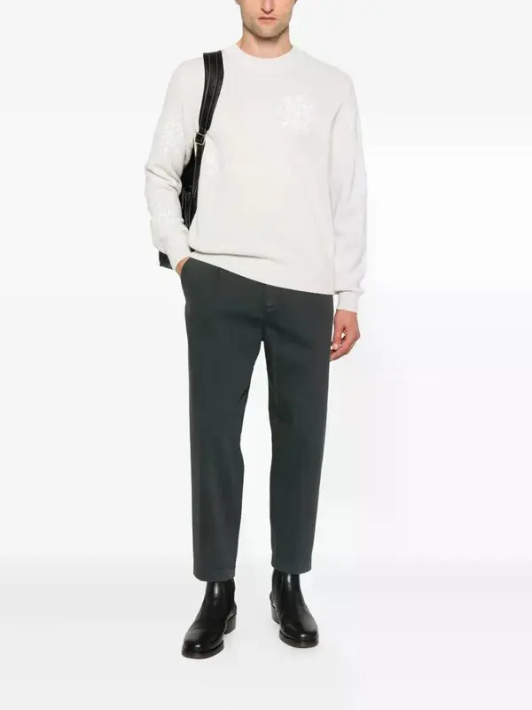 Eleventy Snowflake-embroidered Sweater