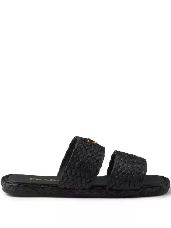 Prada Raffia Slides