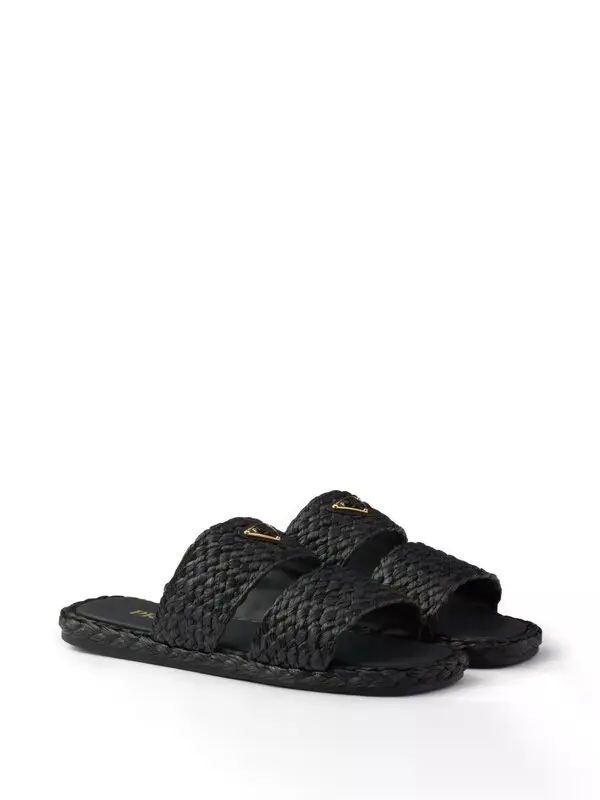 Prada Raffia Slides
