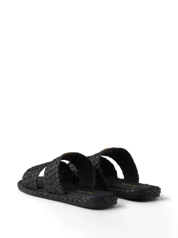 Prada Raffia Slides