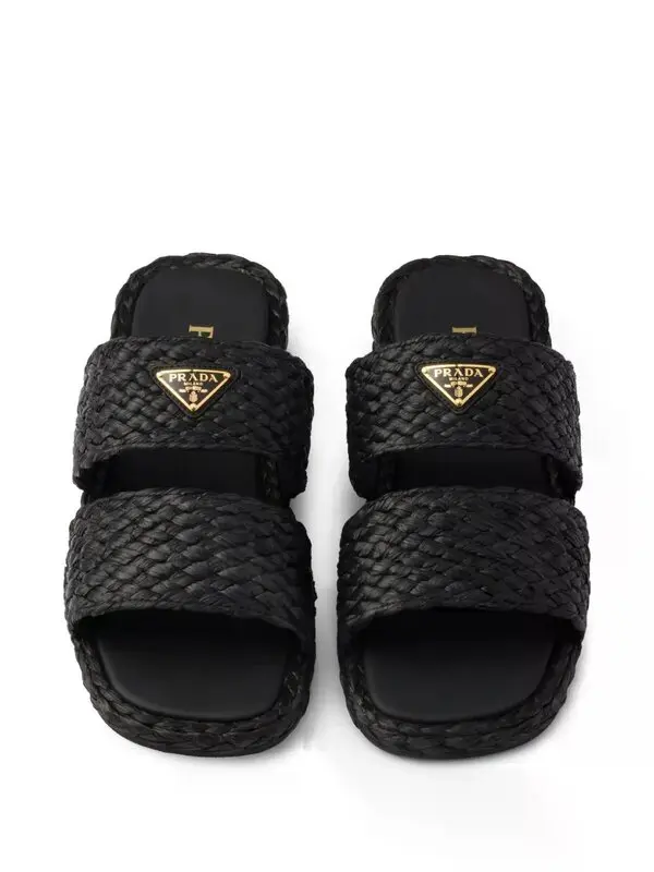 Prada Raffia Slides
