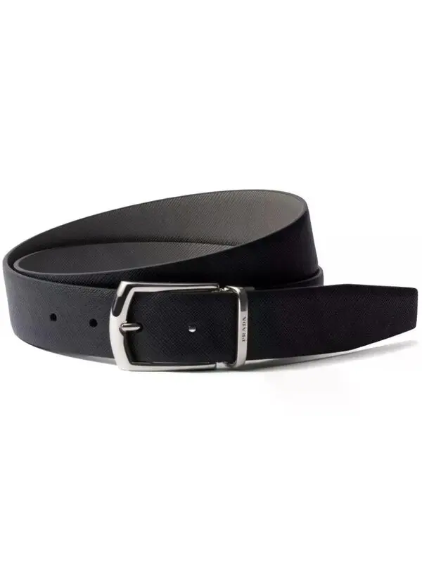 Prada Reversible Saffiano Leather Belt - Black