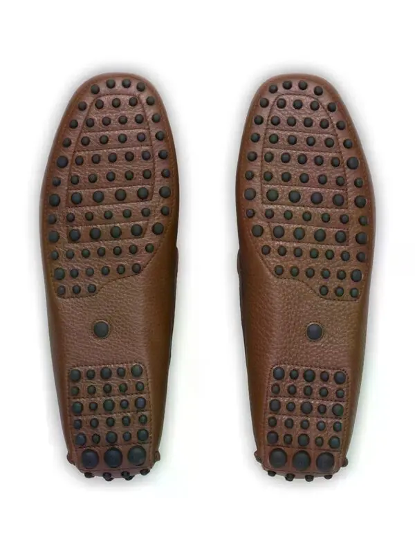Car Shoe Tassel Leather Driving Shoes - Brown