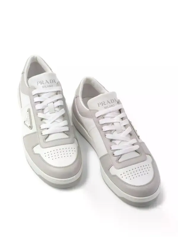 Prada Downtown Leather Sneakers - White