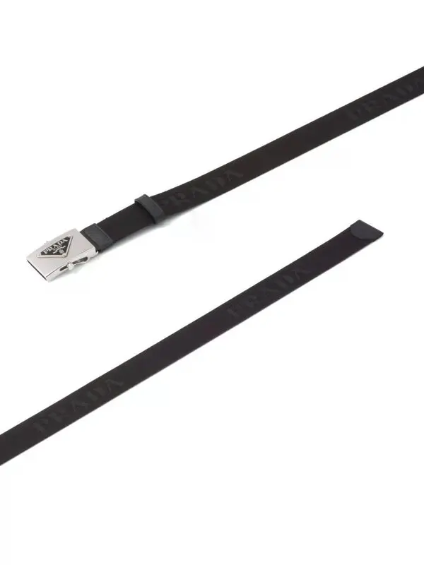 Prada Triangle-logo Woven Belt