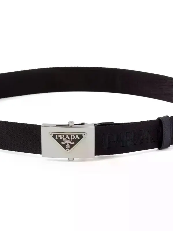 Prada Triangle-logo Woven Belt