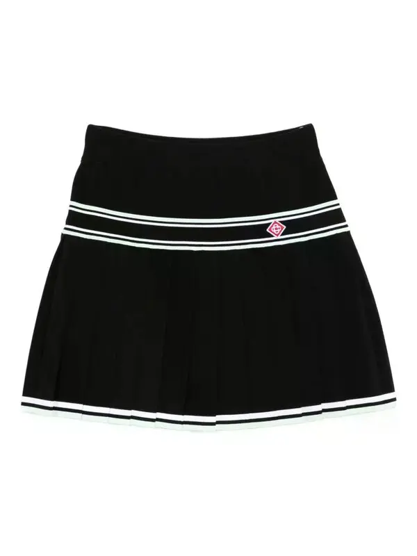 Casablanca Pleated Striped A-line Skirt
