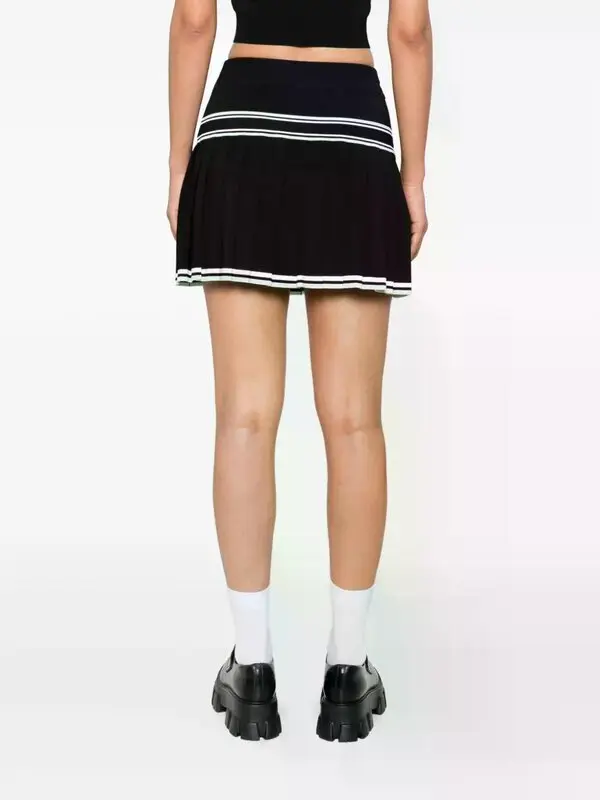 Casablanca Pleated Striped A-line Skirt