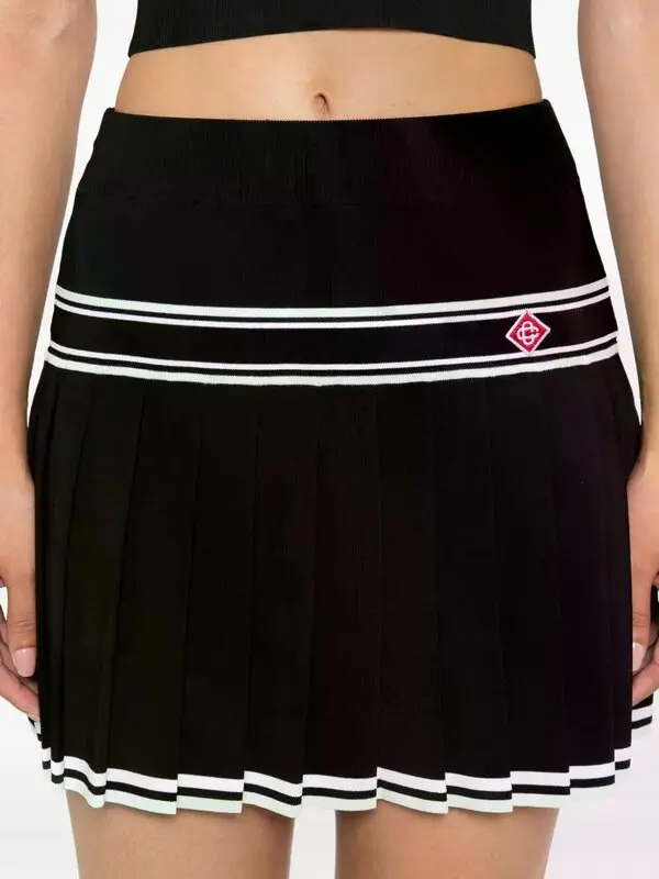 Casablanca Pleated Striped A-line Skirt