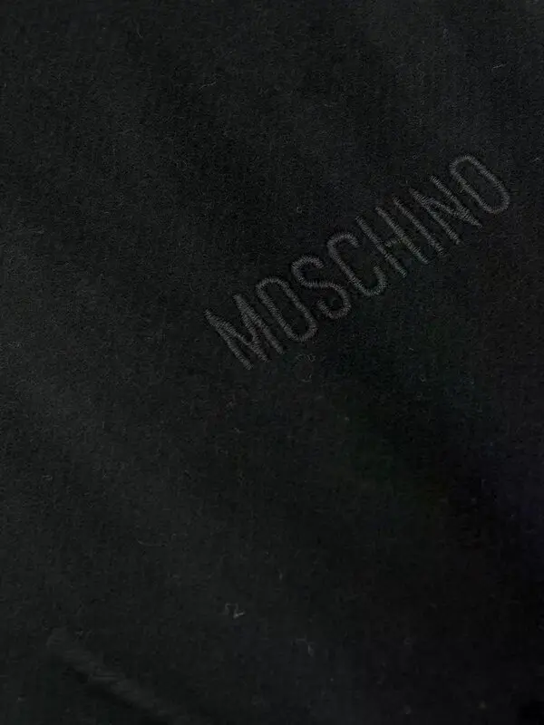 Moschino Logo-embroidered Fringed Scarf