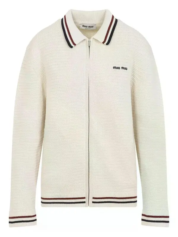 Miu Miu Zip-up Knitted Cardigan
