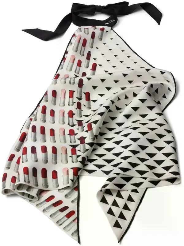 Prada Printed Silk Halterneck Top