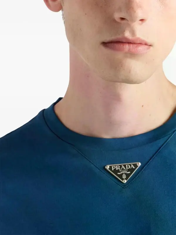 Prada Triangle Logo Cotton T-shirt