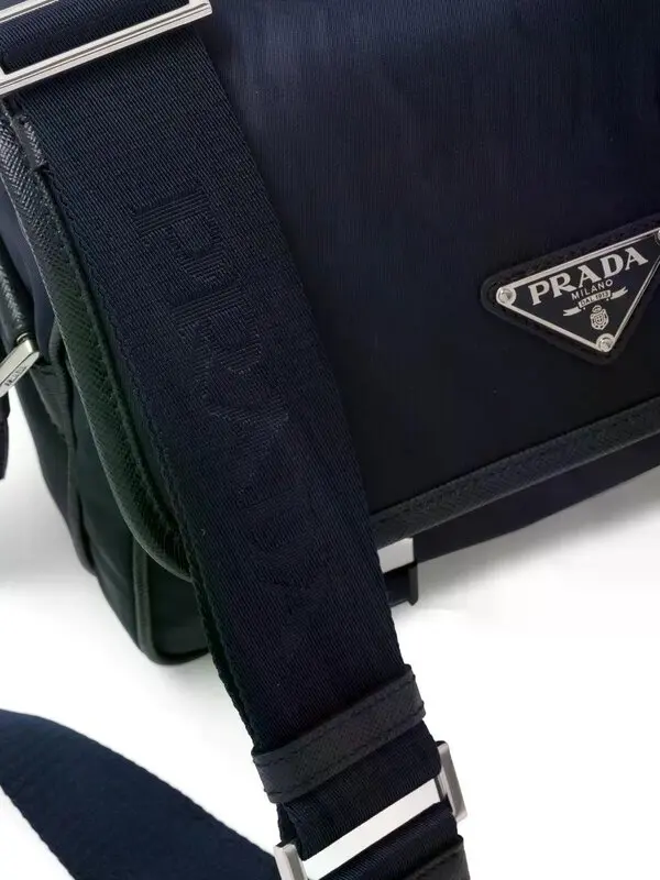 Prada Re-nylon Shoulder Bag With Saffiano Leather Trim - Blue