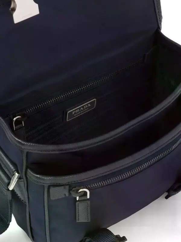 Prada Re-nylon Shoulder Bag With Saffiano Leather Trim - Blue