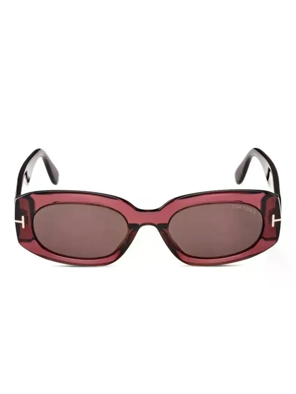 TOM FORD Cielle Oval-frame Sunglasses - Red
