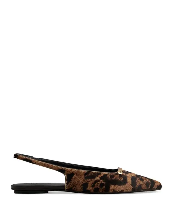 TOD'S Pony Effect Slingback Ballerina Flats