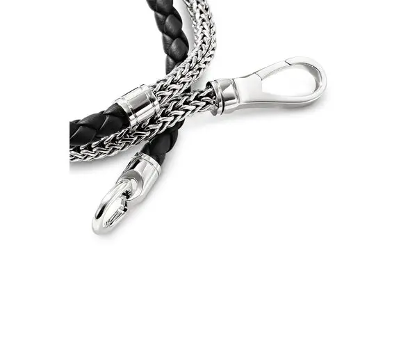 John Hardy Sterling Silver Icon Braided Leather Double Wrap Bracelet - Black