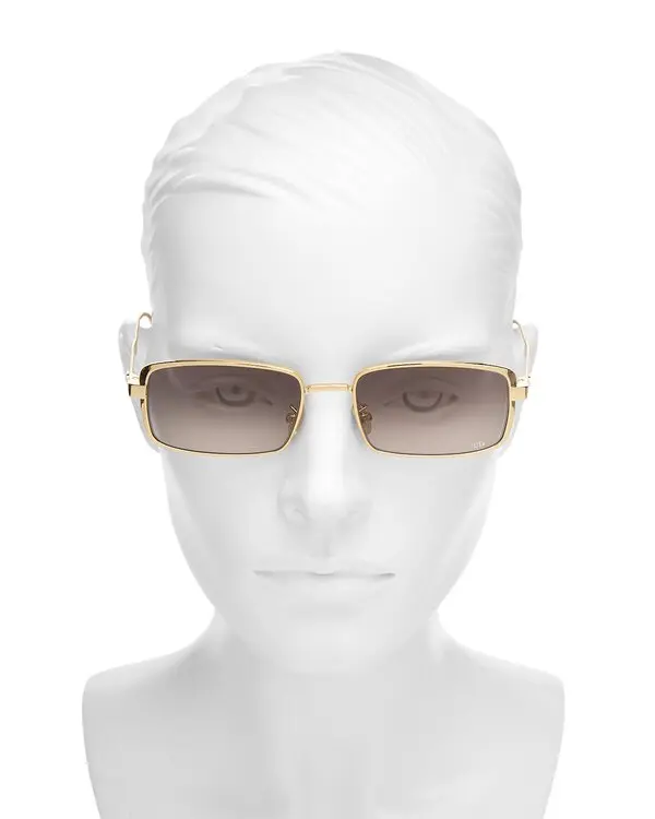 Dior Rectangle Sunglasses, 55mm - Nickel/smoke