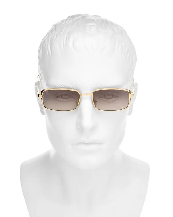 Dior Rectangle Sunglasses, 55mm - Nickel/smoke