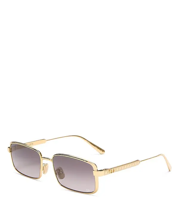 Dior Rectangle Sunglasses, 55mm - Nickel/smoke