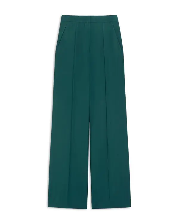 Max Mara Fernet Wide-leg Wool Pants - Dark Green