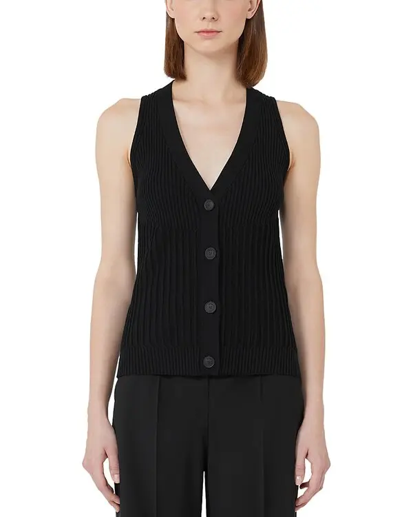 Max Mara Bimba V-neck Button-front Top