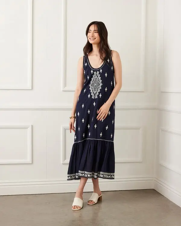 Karen Kane Embroidered Midi Dress