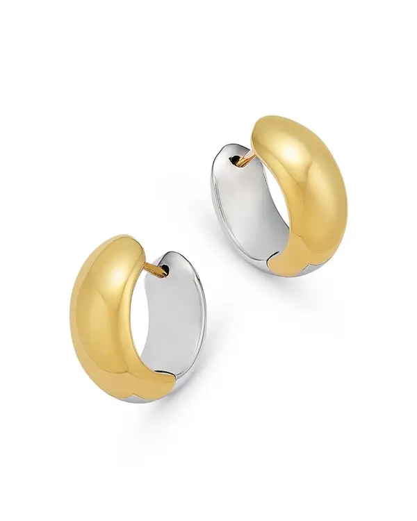 Bloomingdale'S 14k White & Yellow Gold Huggie Hoop Earrings - Two-toned