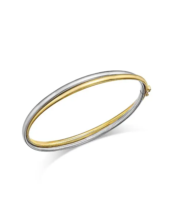 Bloomingdale'S 14k White & Yellow Gold Double Row Bangle Bracelet - Two-toned