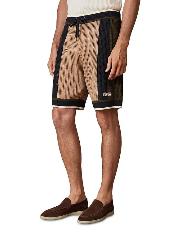 REISS Color Block Crochet Shorts