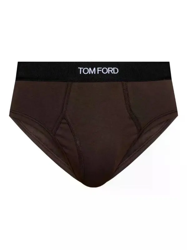 TOM FORD Branded-waistband Briefs - Brown