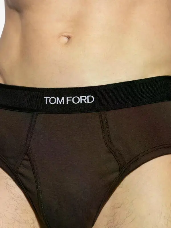 TOM FORD Branded-waistband Briefs - Brown
