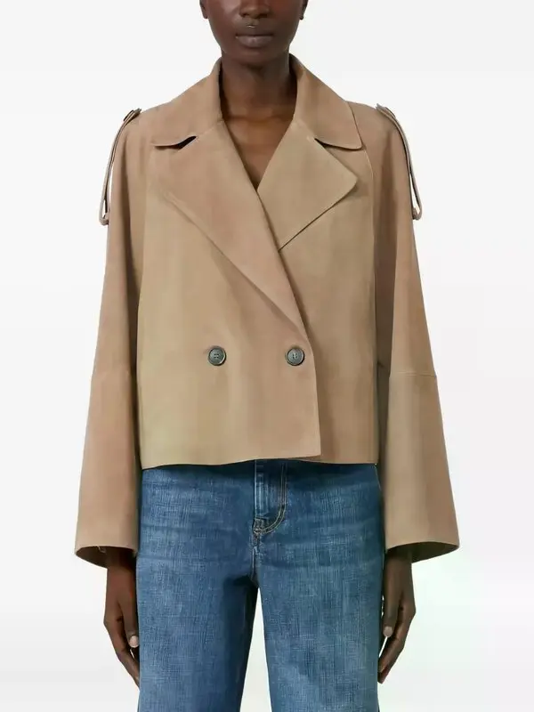Max Mara Double-breasted Suede Jacket