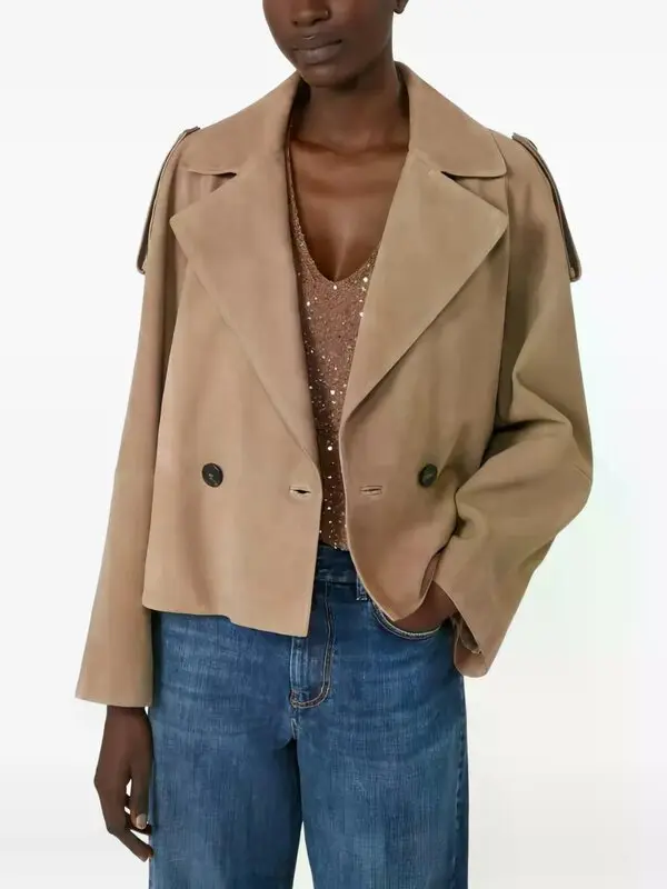Max Mara Double-breasted Suede Jacket