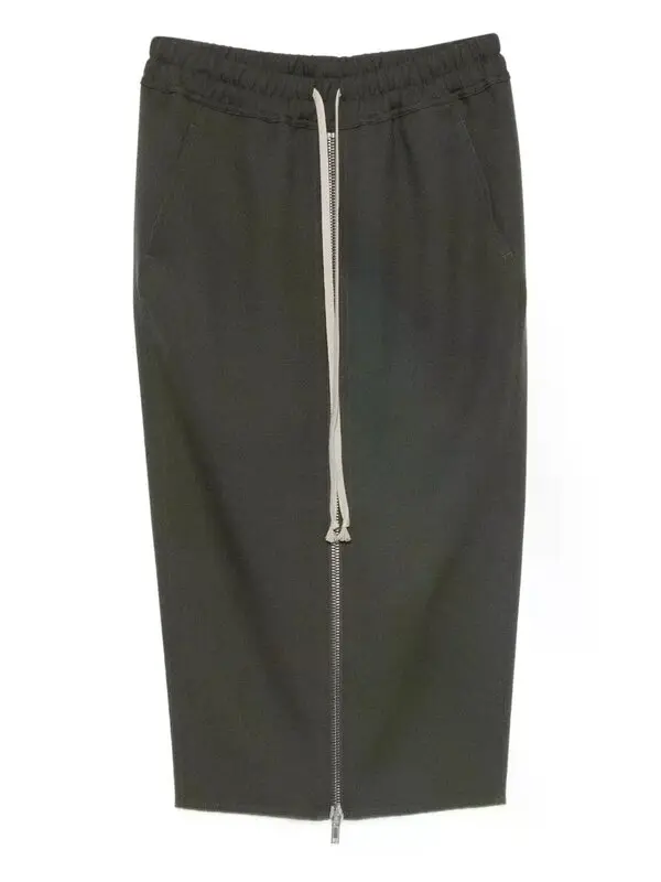 Rick Owens Drawstring Zip-front Midi Skirt - Green