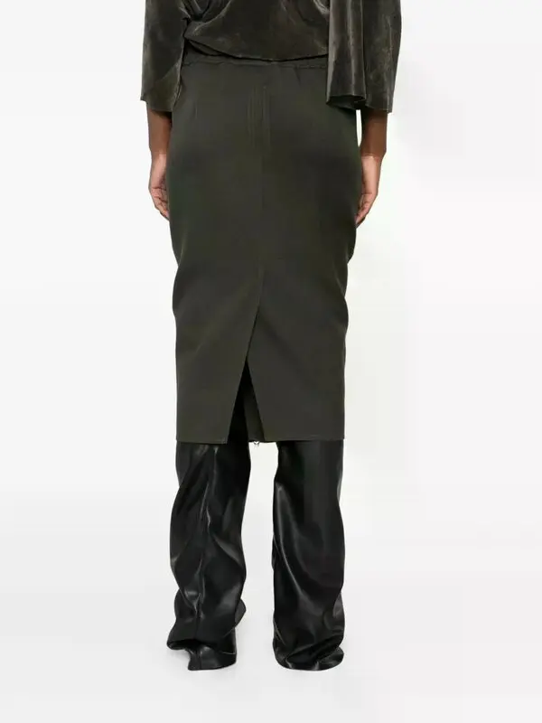 Rick Owens Drawstring Zip-front Midi Skirt - Green