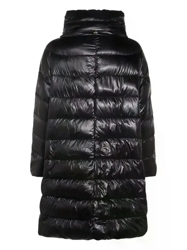 Herno Quilted High-neck Oversized Coat - Black