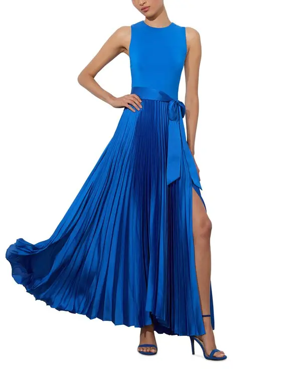 Alice + Olivia Chara Sleeveless Pleated Maxi Dress