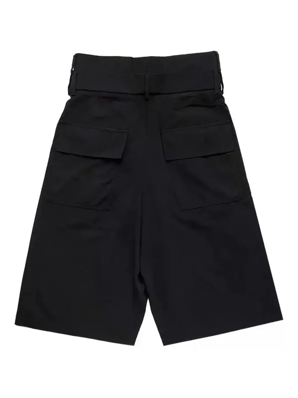 Namacheko Pleated Double-Waistband Shorts - Black | Editorialist