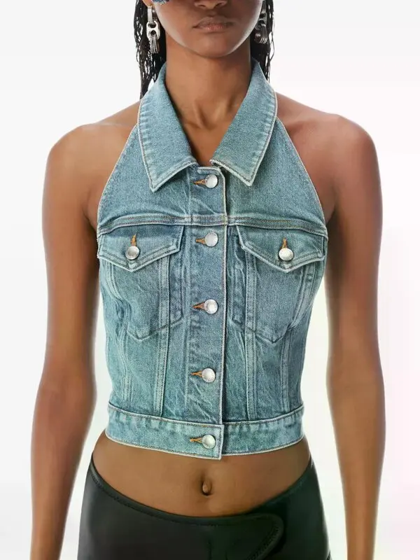 Alexander Wang Halterneck Denim Vest
