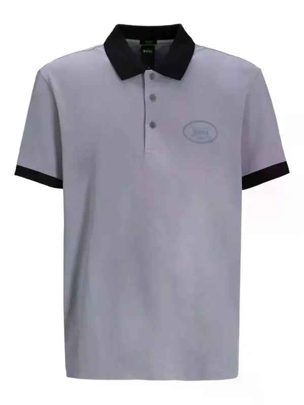 BOSS Contrast-collar Polo Shirt - Grey