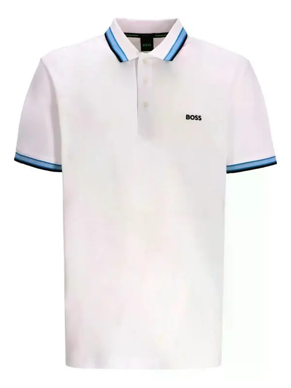 BOSS Contrasting-trim Polo Shirt - White