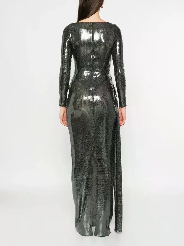 dark green embellished maxi dress CD868 - Diva Embellished Corset Gown main image 1